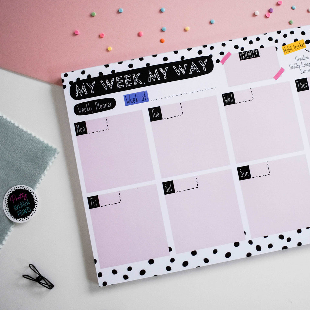 A4 Weekly Planner Notepad. My Week My Way. – Pretty Average